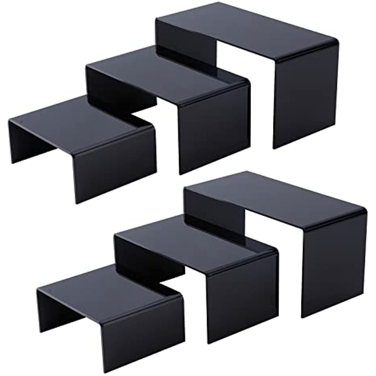 6pcs Black Acrylic Display Riser 3 Size Jewelry Display Stand Large ...