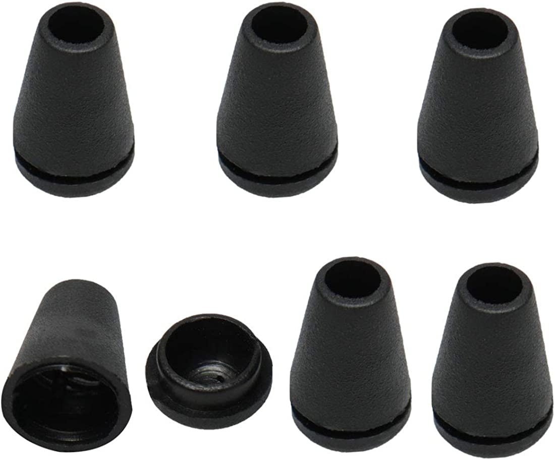 6pcs Black Bell End Stopper Cord Rope Ends Locks Lanyard Clips Fastener ...