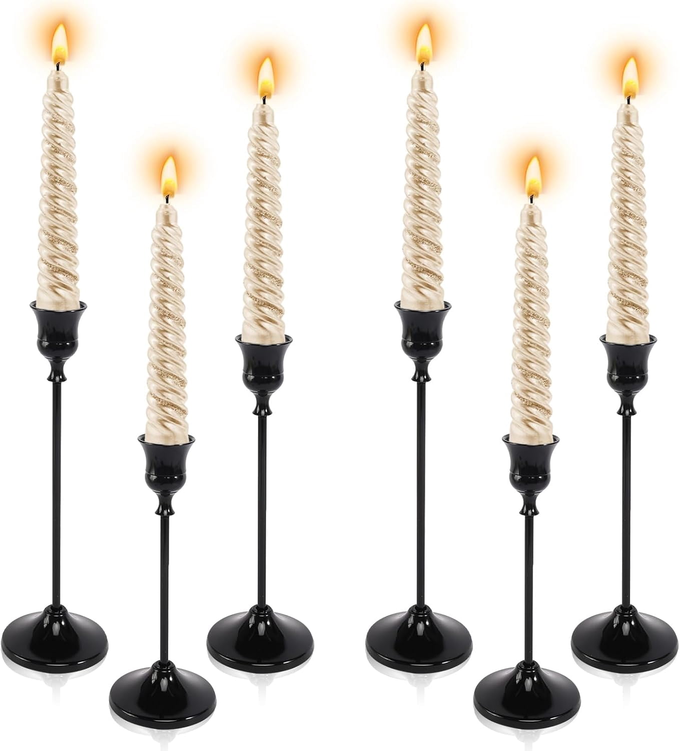6pcs Black Candle Holder, Black Candlestick Holders Taper Candle ...