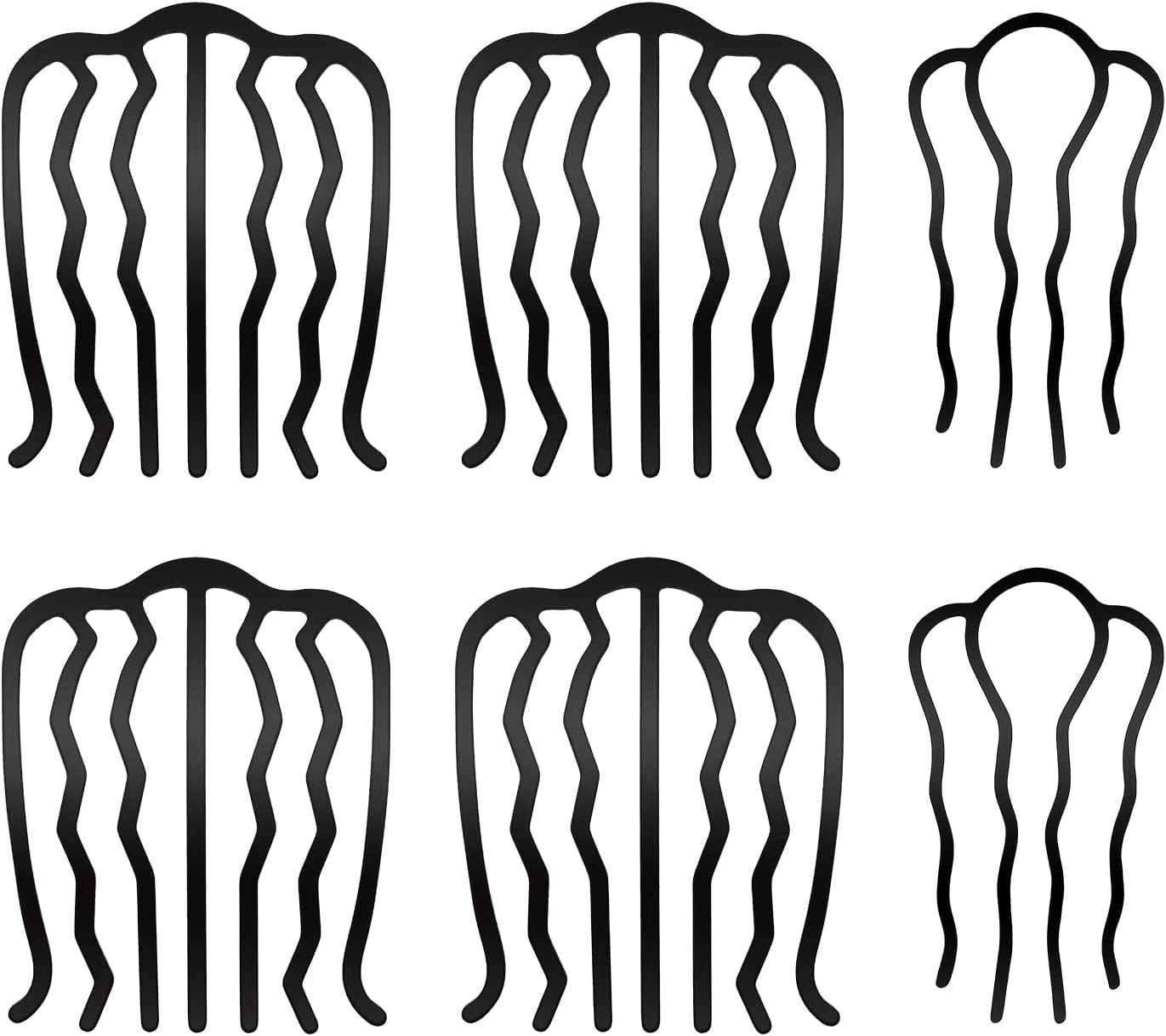 6pcs Black Hair Side Combs for Women, Hair Comb Pin, 4 & 7 Teeth Hair ...