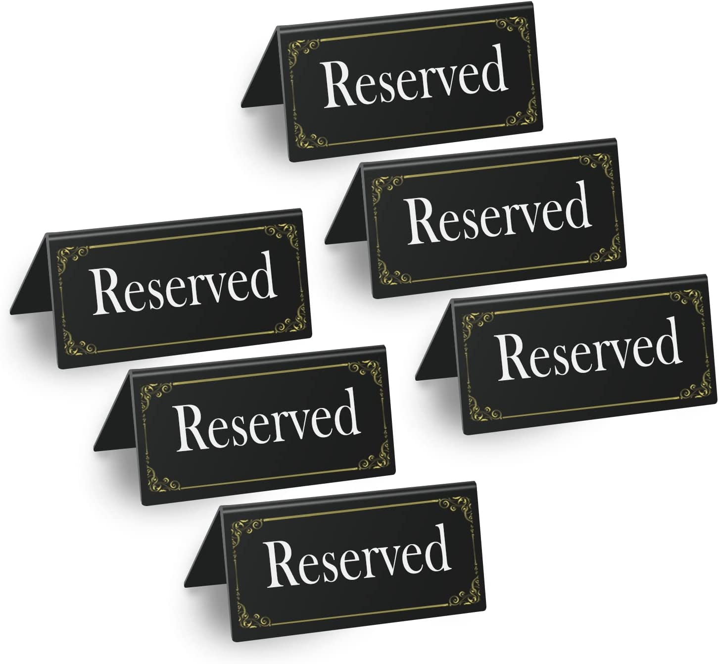 6-Pack Acrylic Reserved Table Signs, Black, 2*5 Inches, Ideal for ...