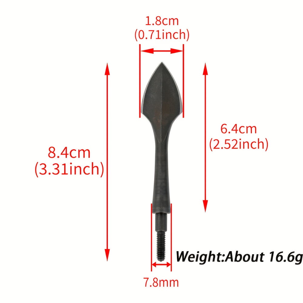 6pcs Black Steel Broadhead Arrows with Wooden Shafts - Screw-In Tip for ...