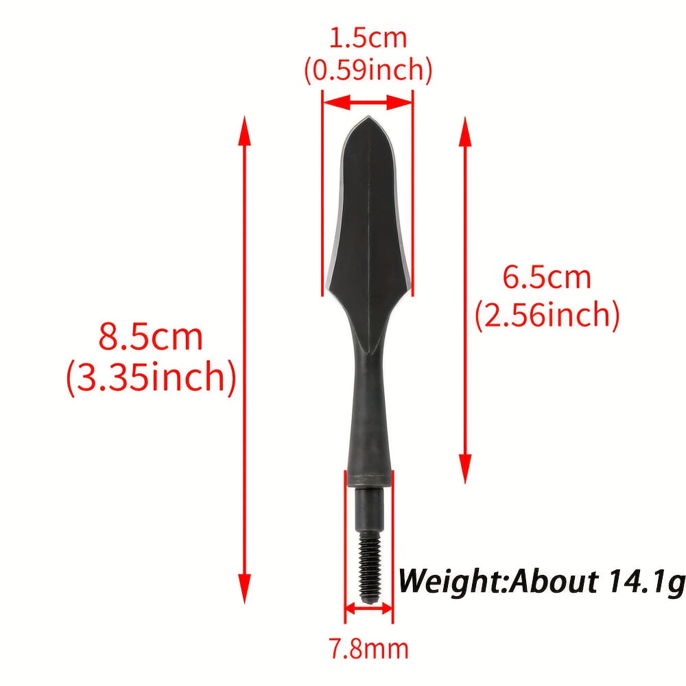 6pcs Black Steel Broadhead Arrows with Wooden Shafts - Screw-In Tip for ...