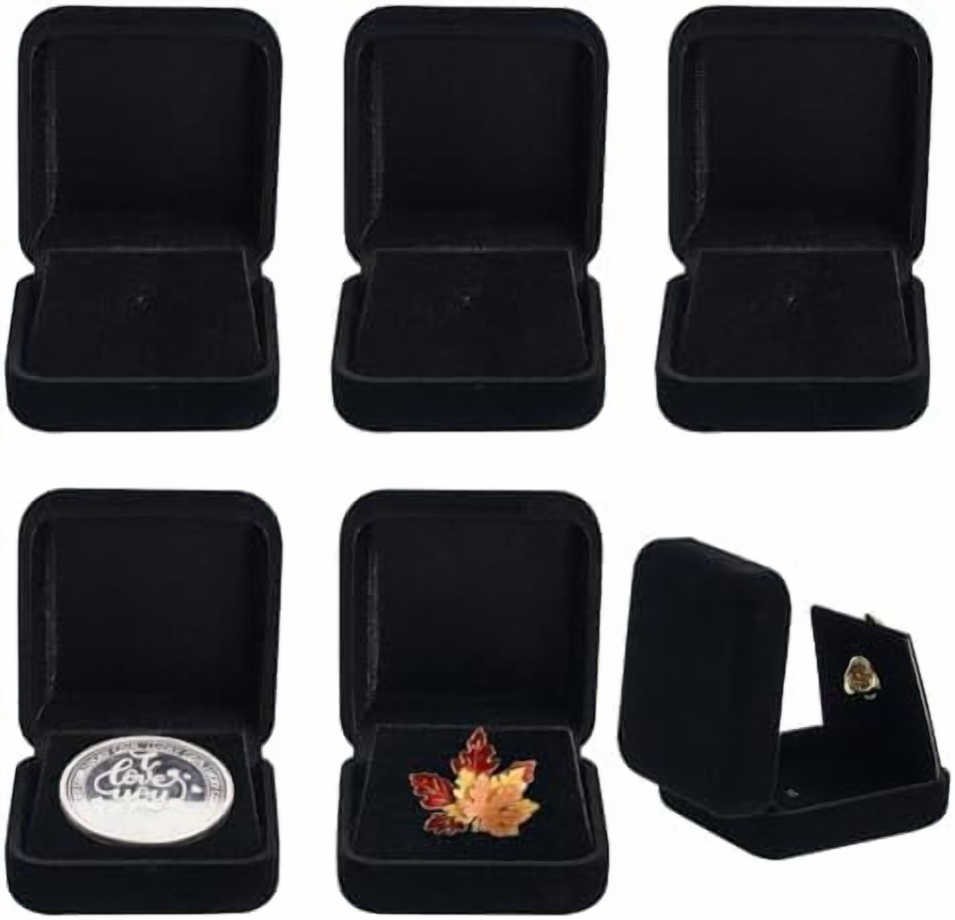 6pcs Black Velvet Challenge Coin Presentation Display Box 30mm Single ...