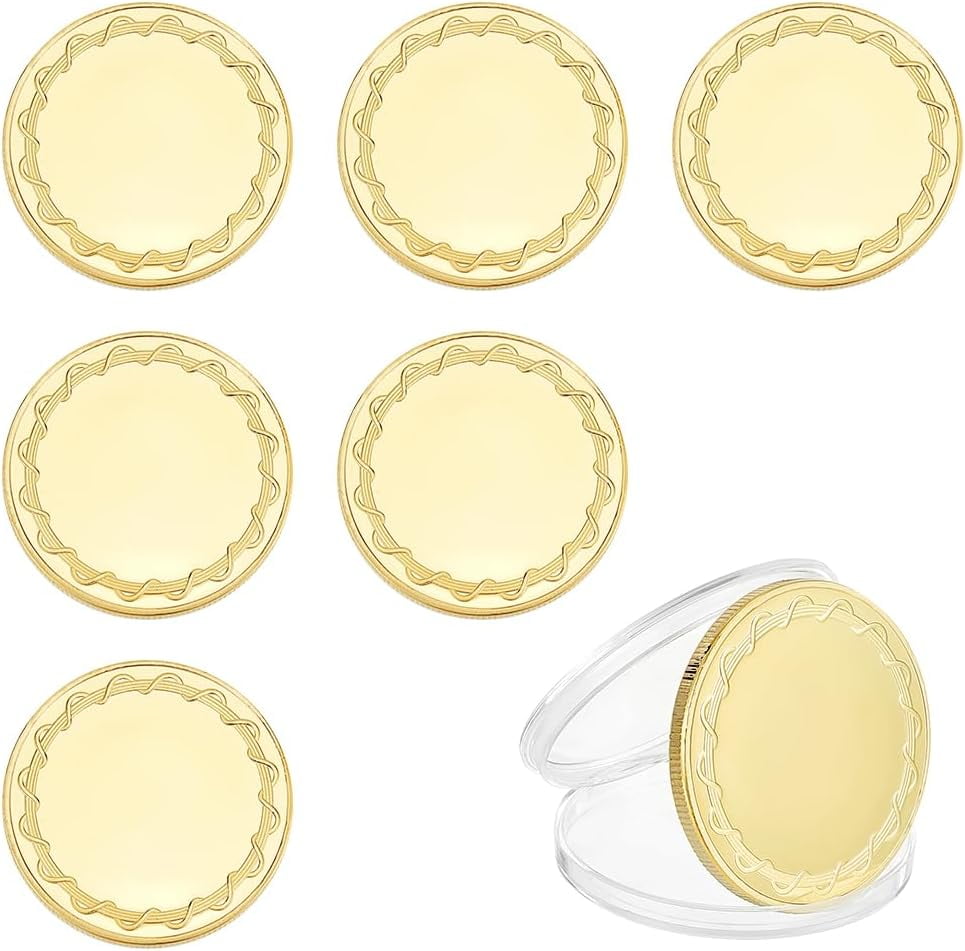 6pcs Blank Challenge Coin 1.57 Inch Round Metal Stamping Blank Medal ...