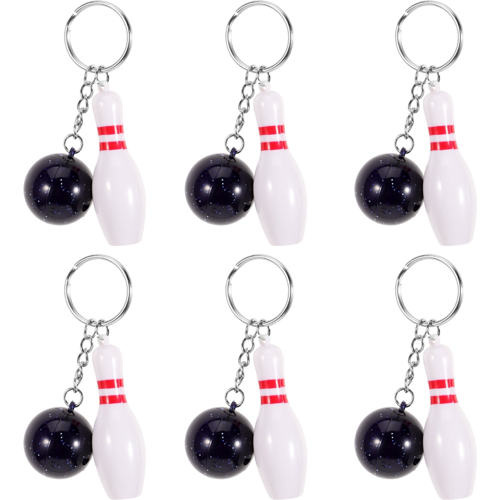 6pcs Bowling Keychains Bowling Ball Charm Key Chain Sports Keyring ...
