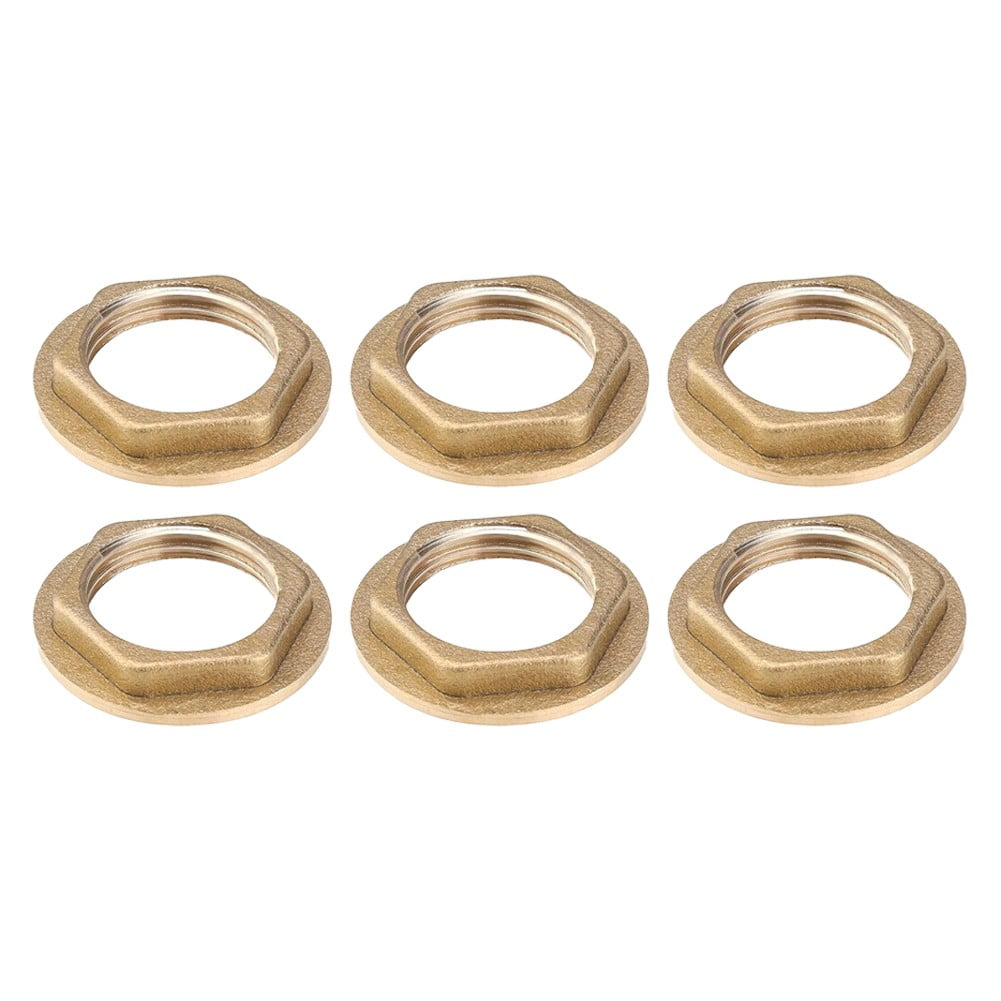 6pcs Brass G1/2 Flange Hex Nut Back Nuts Tap Sanitary Fittings for ...