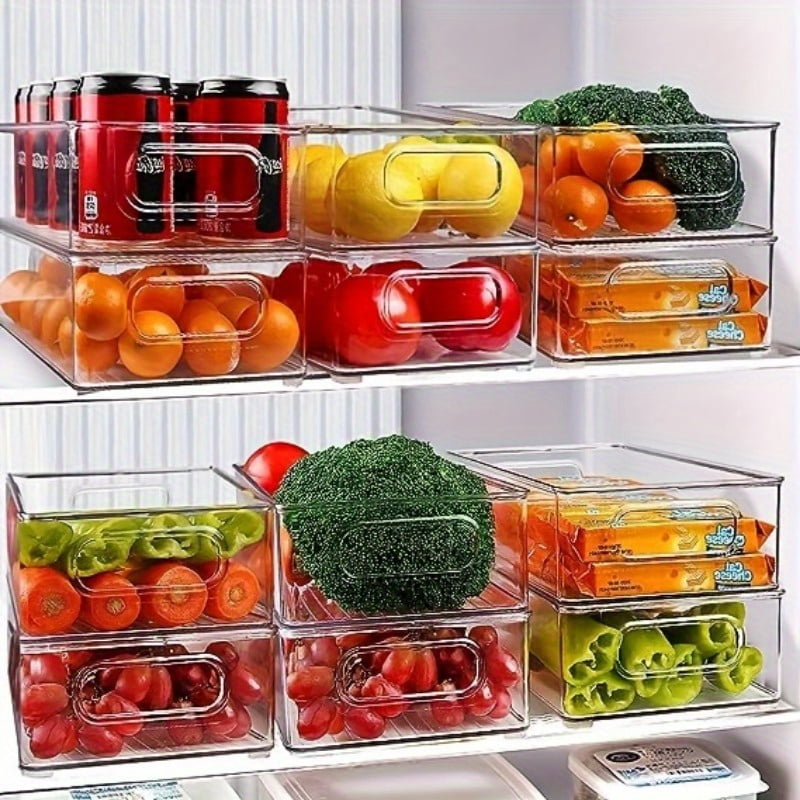 6pcs BriGen Tech Clear Plastic Refrigerator Organizers - Transparent ...