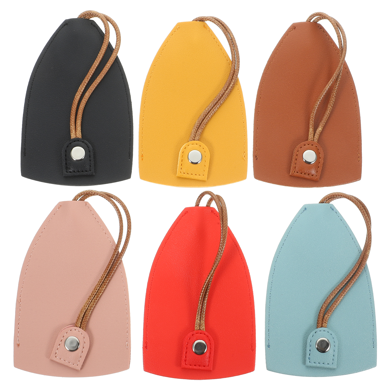 6pcs Car Key Keychain Holder PU Leather Car Key Case Pull-out Car Key ...