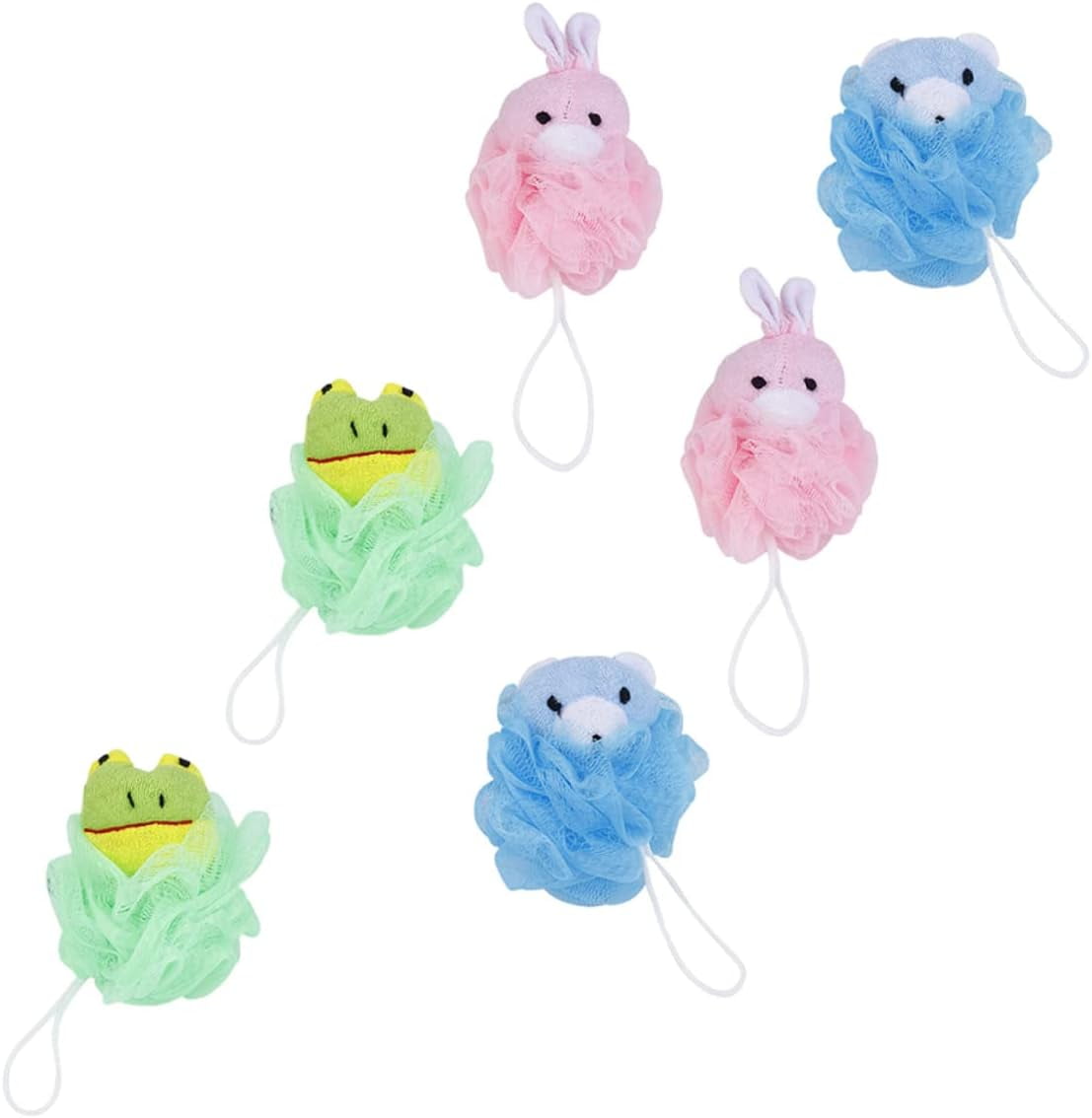6pcs Cartoon Bath Ball Esponjas Para El Cuerpo Animals for Kids ...