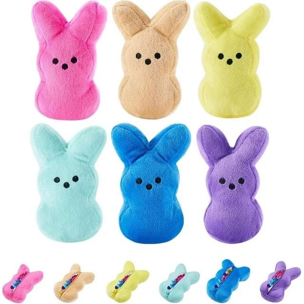 6pcs Cartoon Bunny Plush Toy with Zipper Coin Pocket - Cute Soft ...