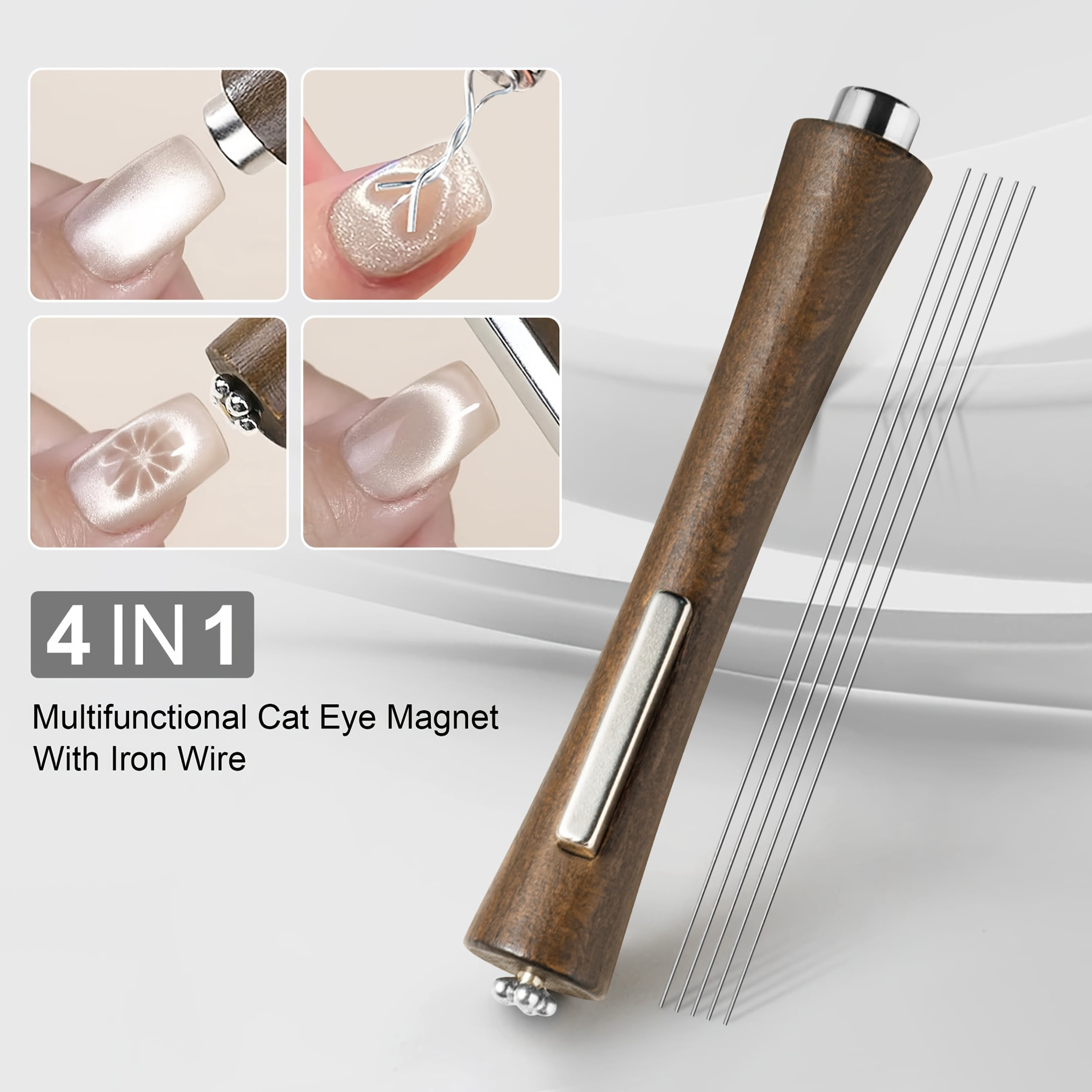 6pcs Cat's Eye Gel Magnetic Stick Manicure Tool, 1 Double Head Nail ...