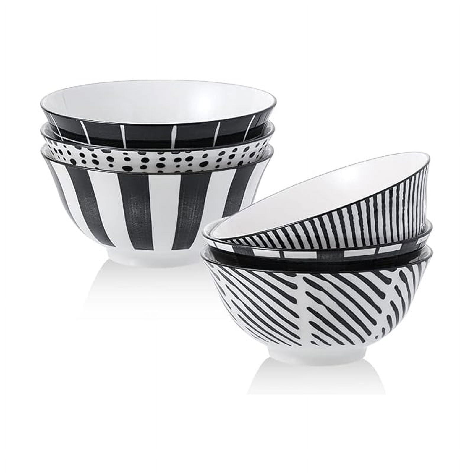 6pcs Cereal Bowl Porcelain Soup Bowls 23oz - 6 Inch Japanese Bowls ...
