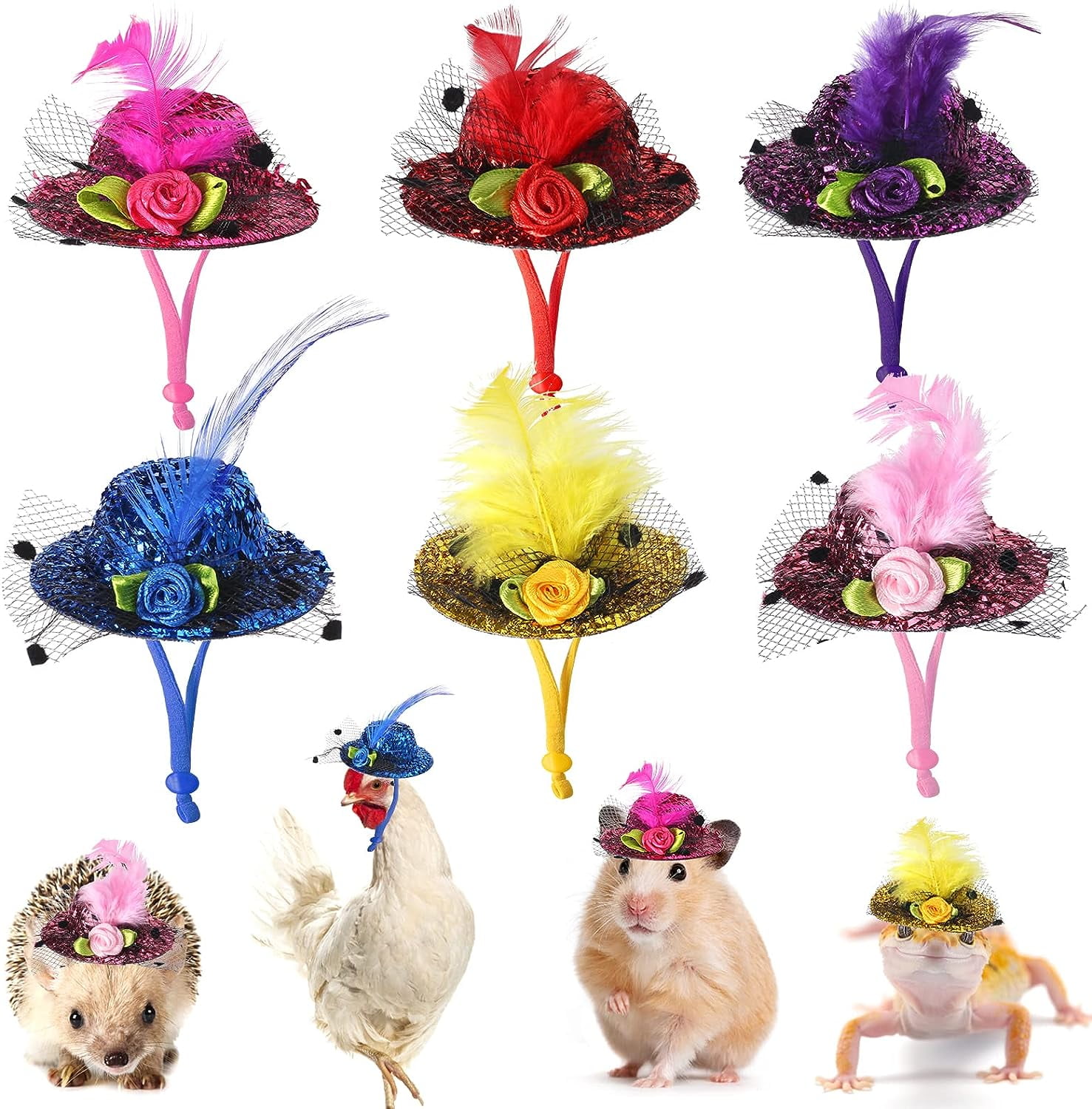 6pcs Chick Hat Hen Mini Hat Chicken Hat Guinea Pig Snake Hedgehog ...