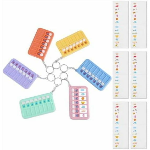6pcs Chore Planning Chart Key Chains, Portable Visual Schedule Keychain ...