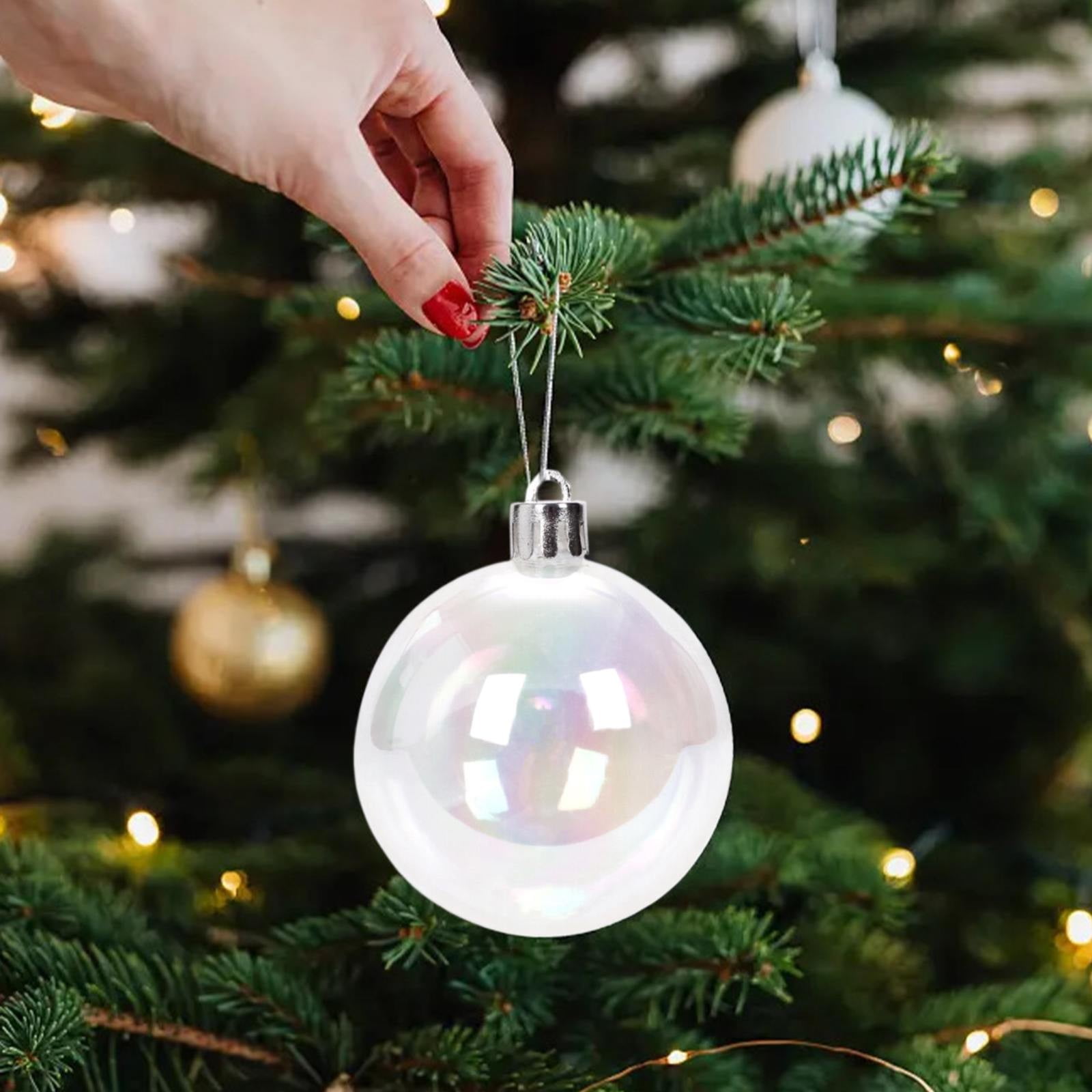 6pcs Christmas Ornaments Sets,Clear Plastic Fillable Ornament Balls ...
