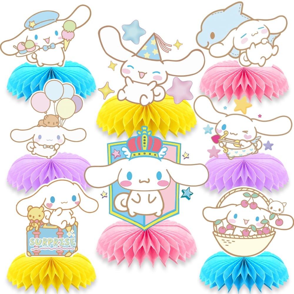 8pcs Cinnamoroll Theme Cartoon style 3D Double Side Honeycomb ...