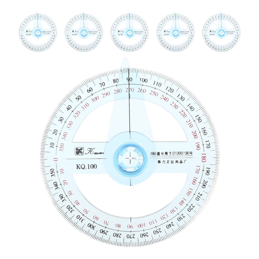 6pcs Circle Ruler 360 Degree Circle Protractor Ruler Template Drawing ...