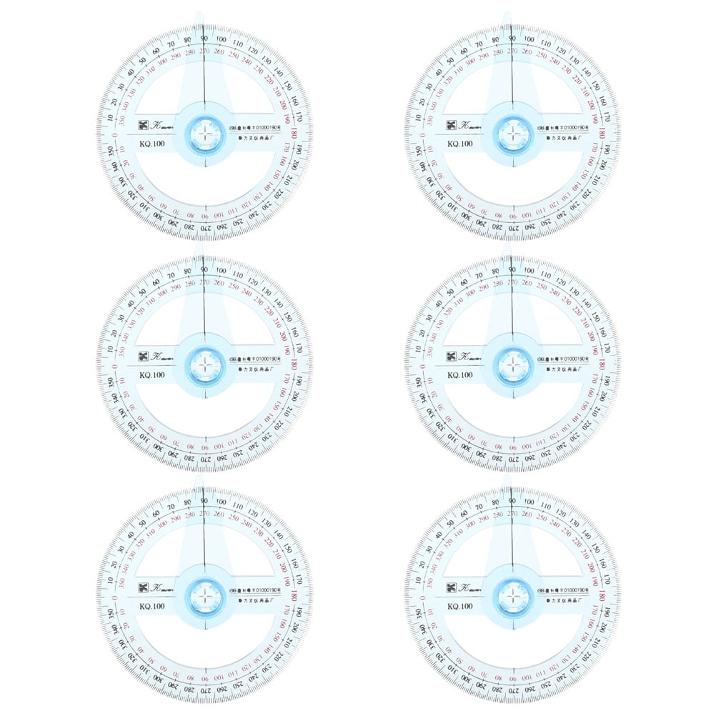 6pcs Circular Plastic Ruler 10cm 360 Degree Protractor Ruler Angle ...