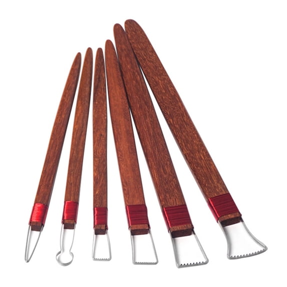 6pcs Clay Sculpture Scraper with Toothed Cutting Metal Blade Head ...