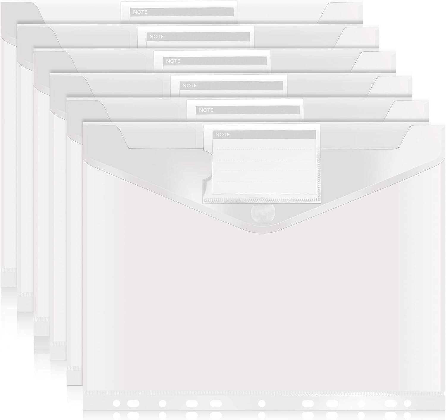 6pcs Clear Binder Folders, File Binder Organizer with 11 Holes, Letter ...