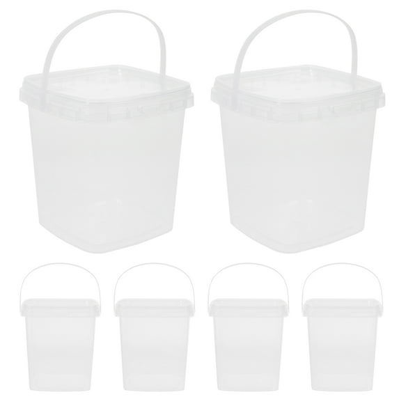 Homoyoyo Clear PP Food Storage Buckets with Lids for Snacks and Parties ...