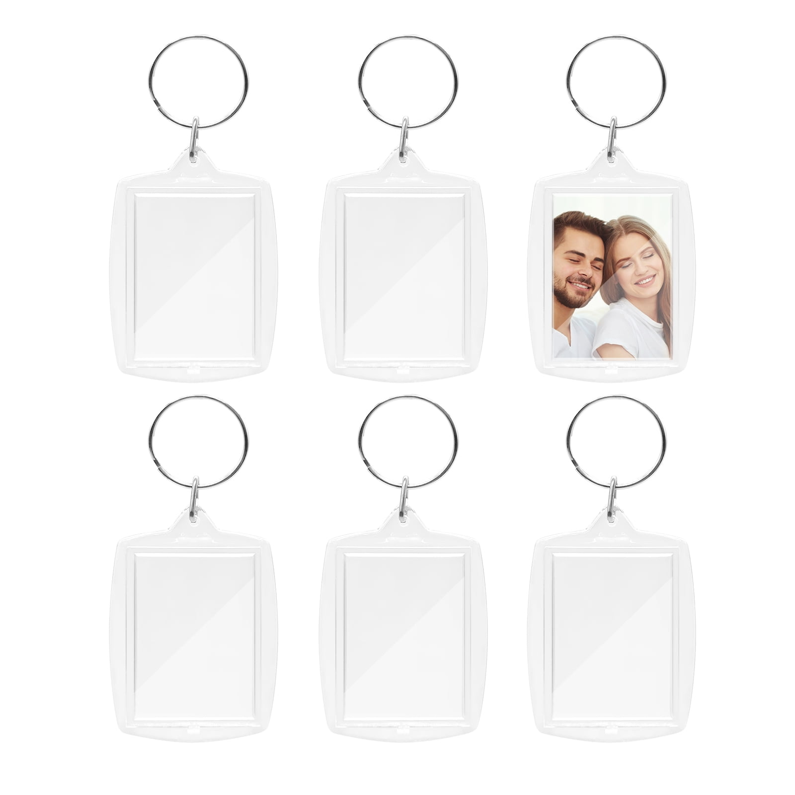 6pcs Clear Double Sided Blank Picture Keychain Acrylic Photo Frame ...