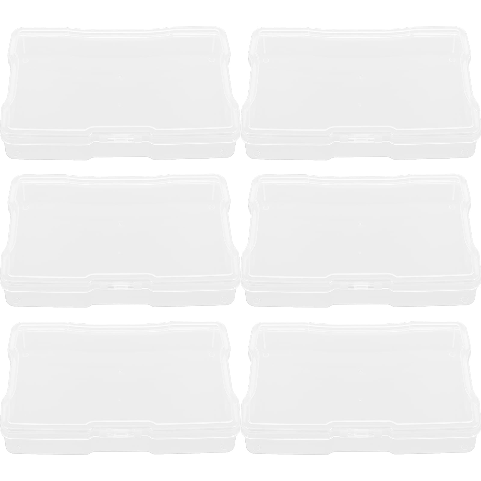 6pcs Clear Plastic Photo Organizer Case 4x6 Inch Photo Storage Boxes ...