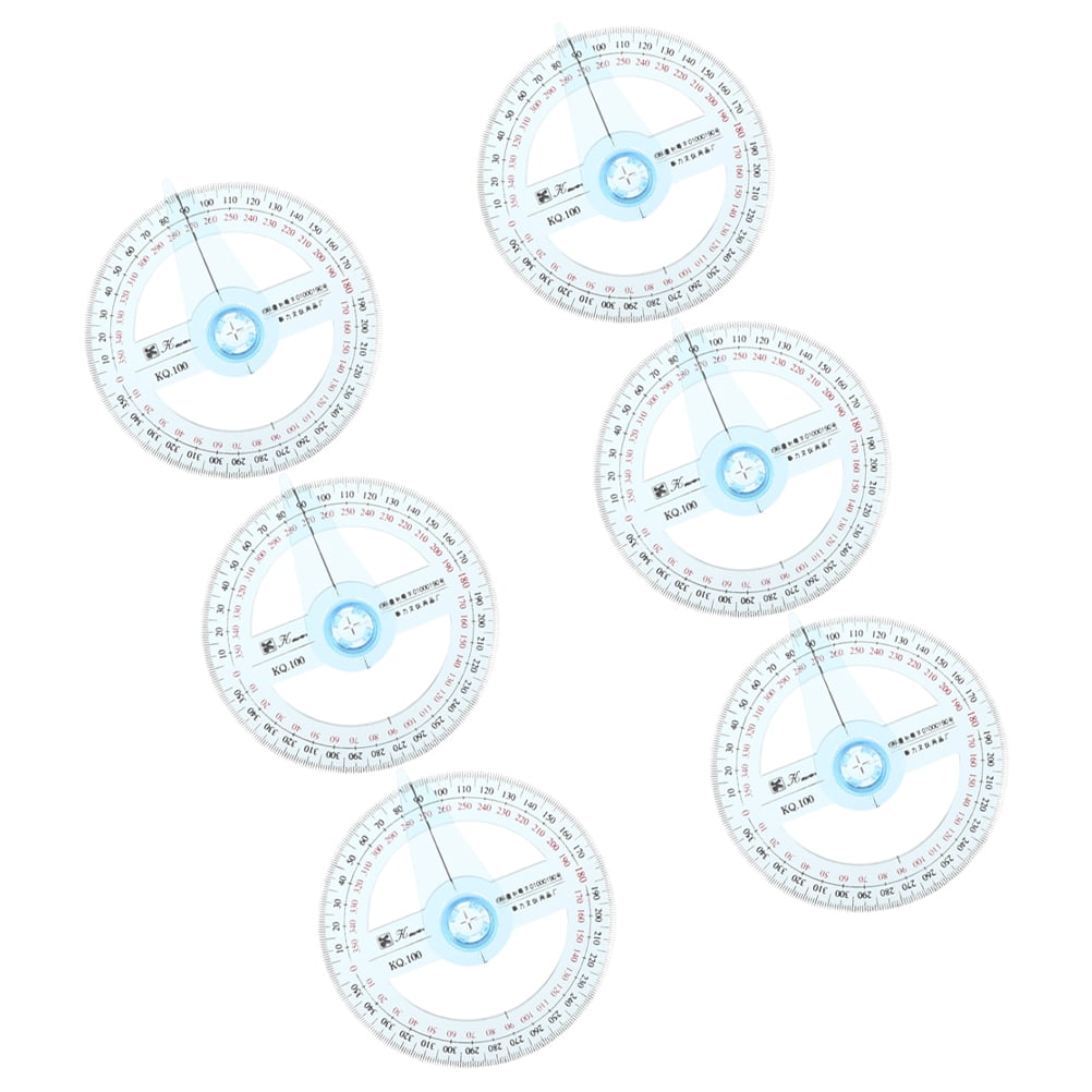 6pcs Clear Plastic Ruler 10cm 360 Degree Swing Arm Protractor Ruler ...