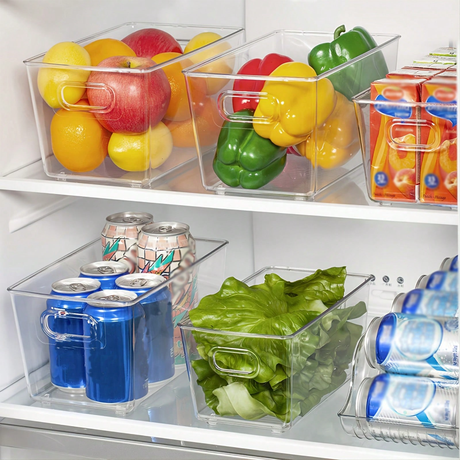6pcs Clear Plastic Storage Bins – Pantry Organizers & Storage ...