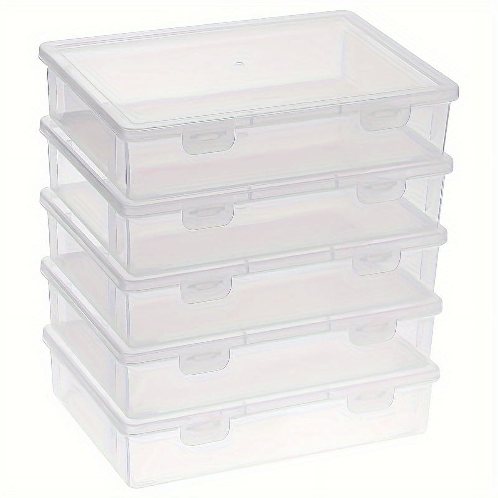 6pcs Clear Plastic Storage Box With Flap Lid, Multipurpose Craft ...