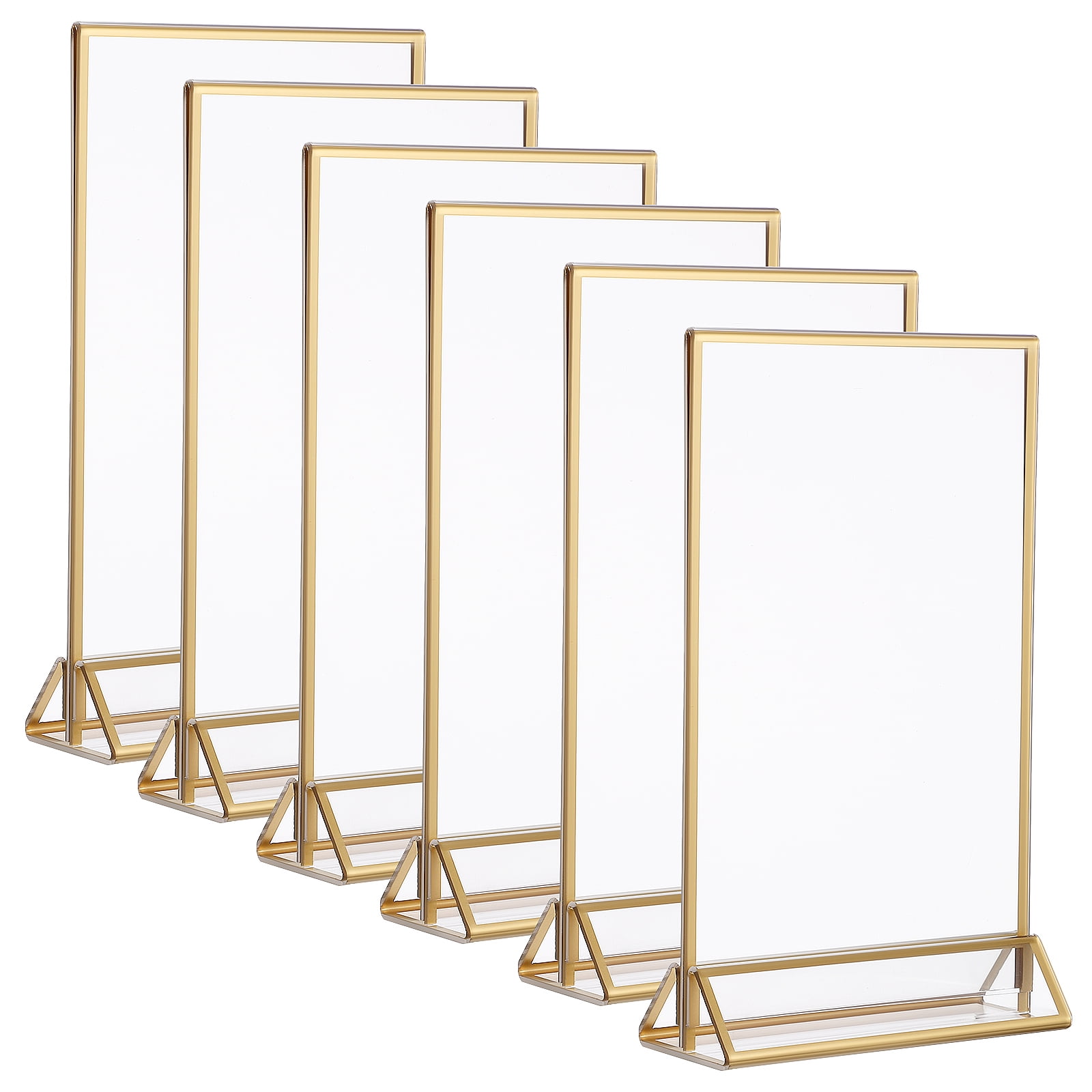 6pcs Clear Sign Holders Tabletop Display Stands Vertical Holders for ...