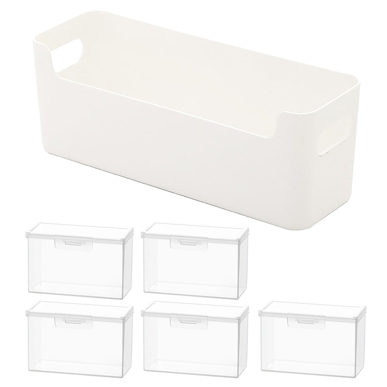 6pcs Compact Card Box Organizers Featuring Interchangeable Sections and ...