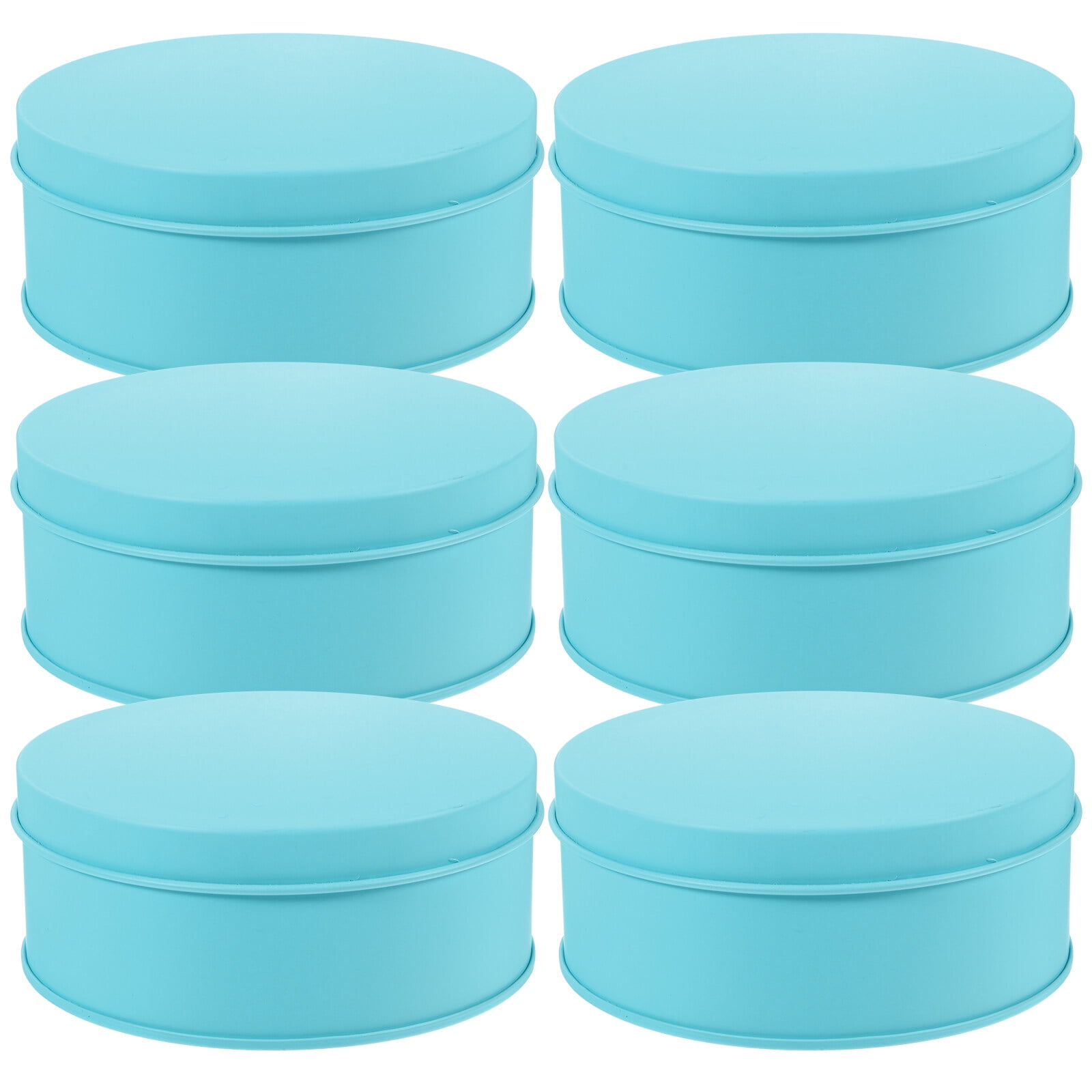 6pcs Cookie Tins Round Baking Cake Tins Candy Storage Jar Cookie ...
