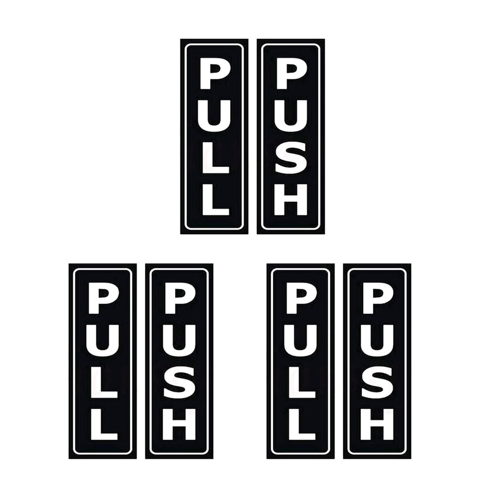 6pcs Creative Door Stickers Push Pull Door Sign Stickers Simplicity ...