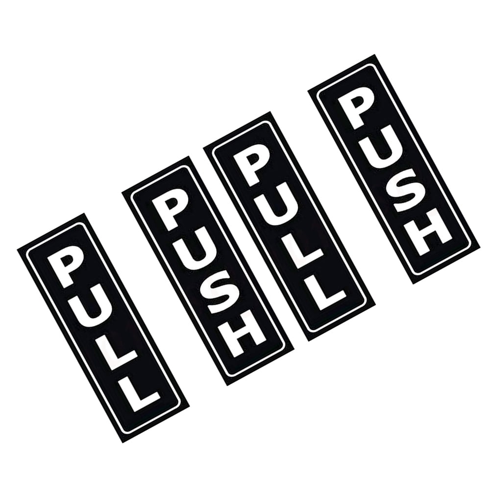 6pcs Creative Door Stickers Push Pull Door Sign Stickers Simplicity ...