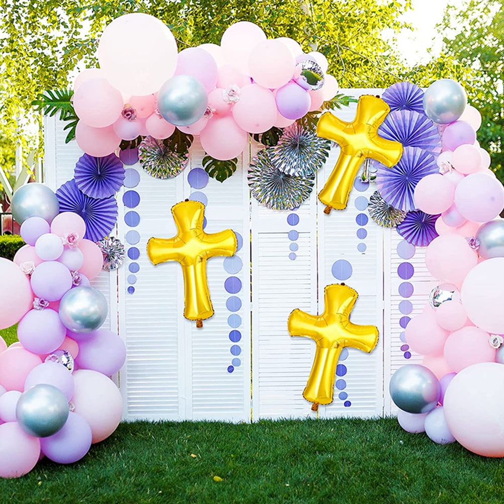 6pcs Cross Shape Balloons Baptism Balloons Decorative Balloons Cross ...