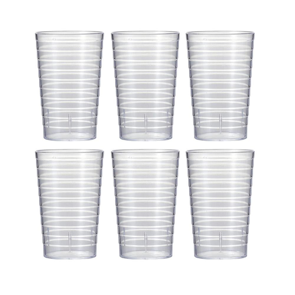 WAITLOVER 6pcs Plastic Drinking Cups, Transparent, 300ml, Lightweight ...