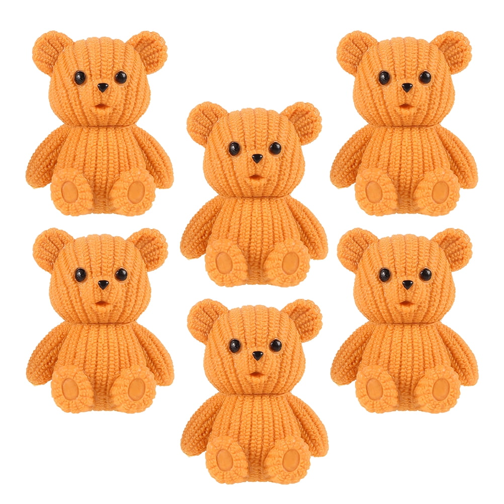 6pcs Cute Mini Bear Figurines for Micro Landscape Decors Miniature Bear ...