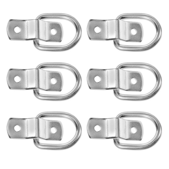 Worgeous 6 Pack Silver Carbon Steel Heavy Duty Lashing D Rings for ...