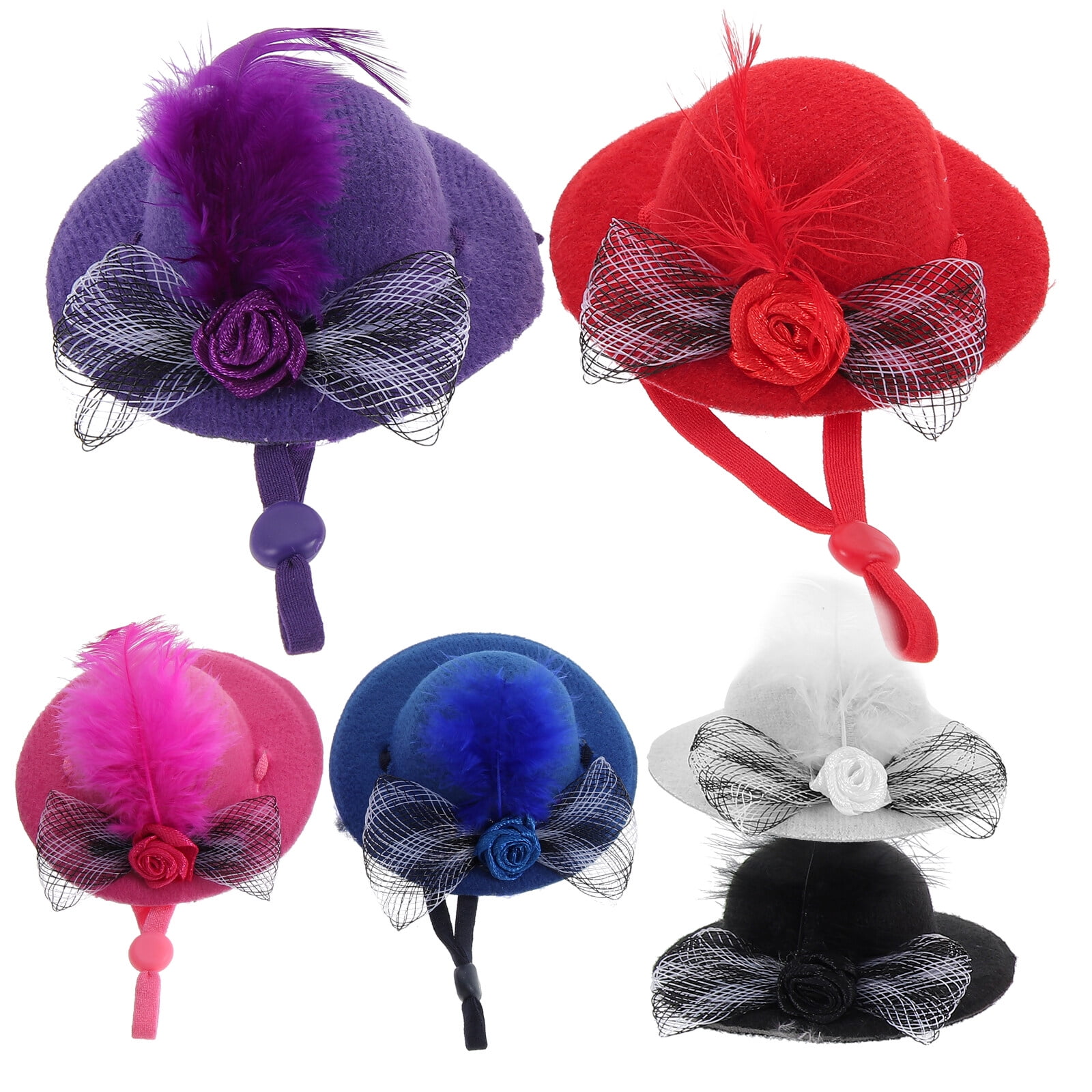 6pcs DIY Tea Hat Crafts Decorative Tiny Hats Mini Hats Doll Costume ...