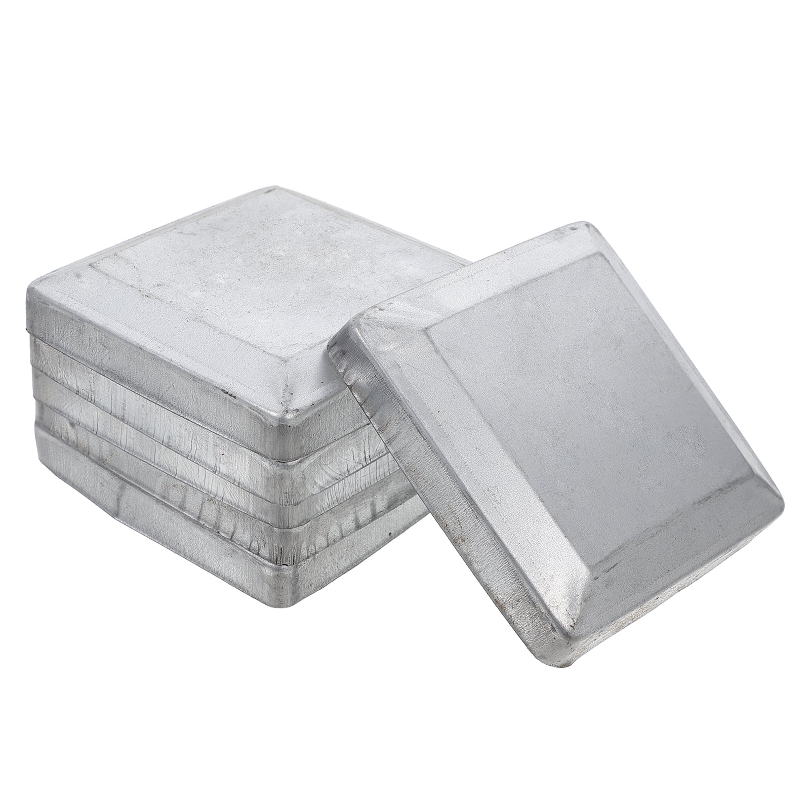 GAXIRE Fence Post Caps Zinc Steel Silver Square Minimalist 6Pcs 4.9X4 ...