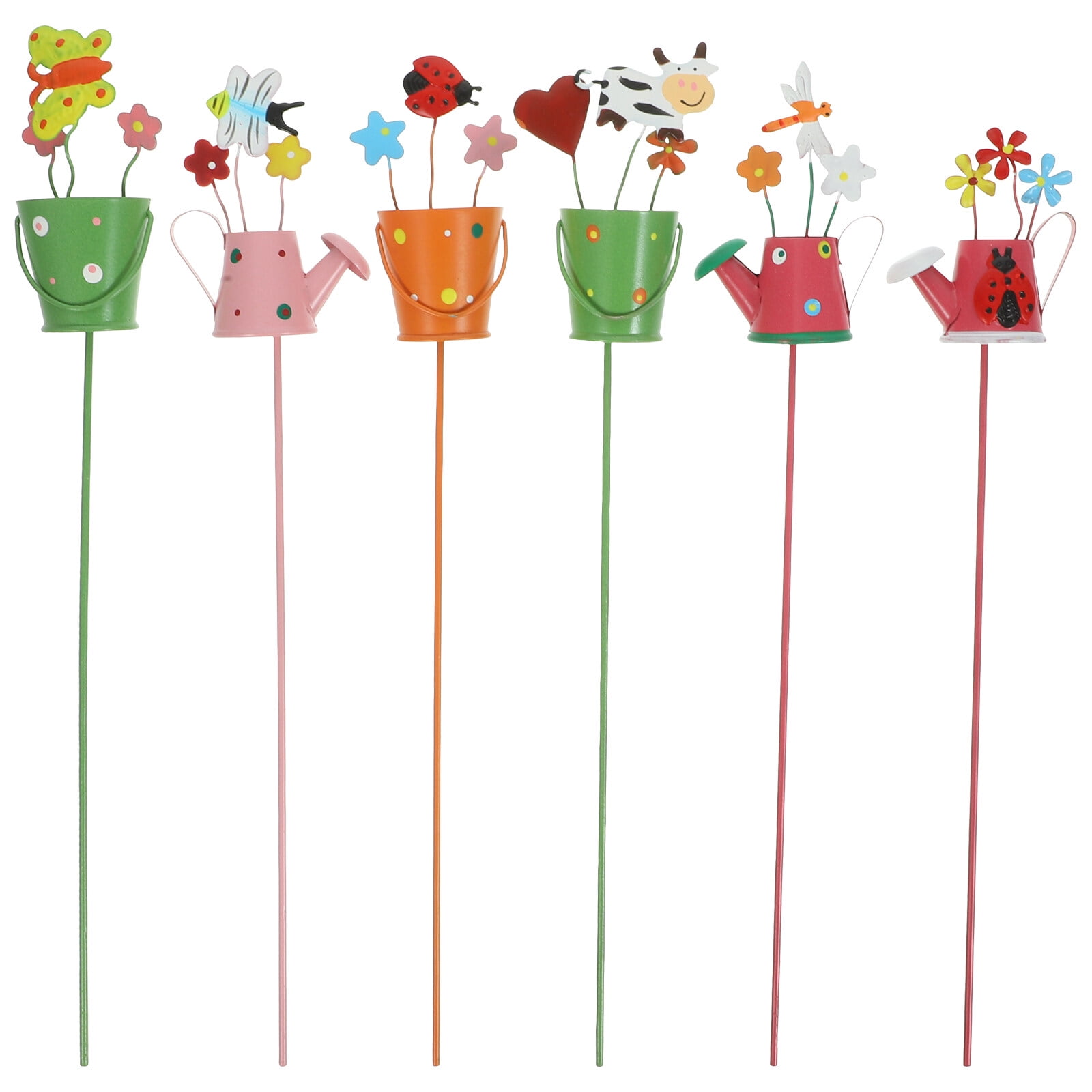 6pcs Decorative Mini Garden Stakes Cartoon Small Garden Stakes Mini ...
