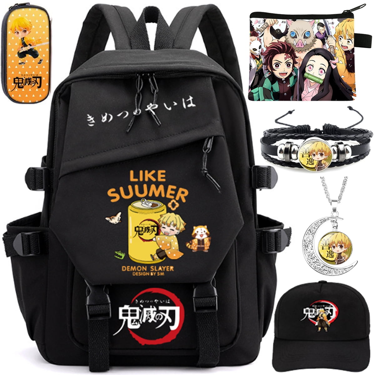 6pcs Demon Slayer Agatsuma Zenitsu School Backpack kits - Walmart.com