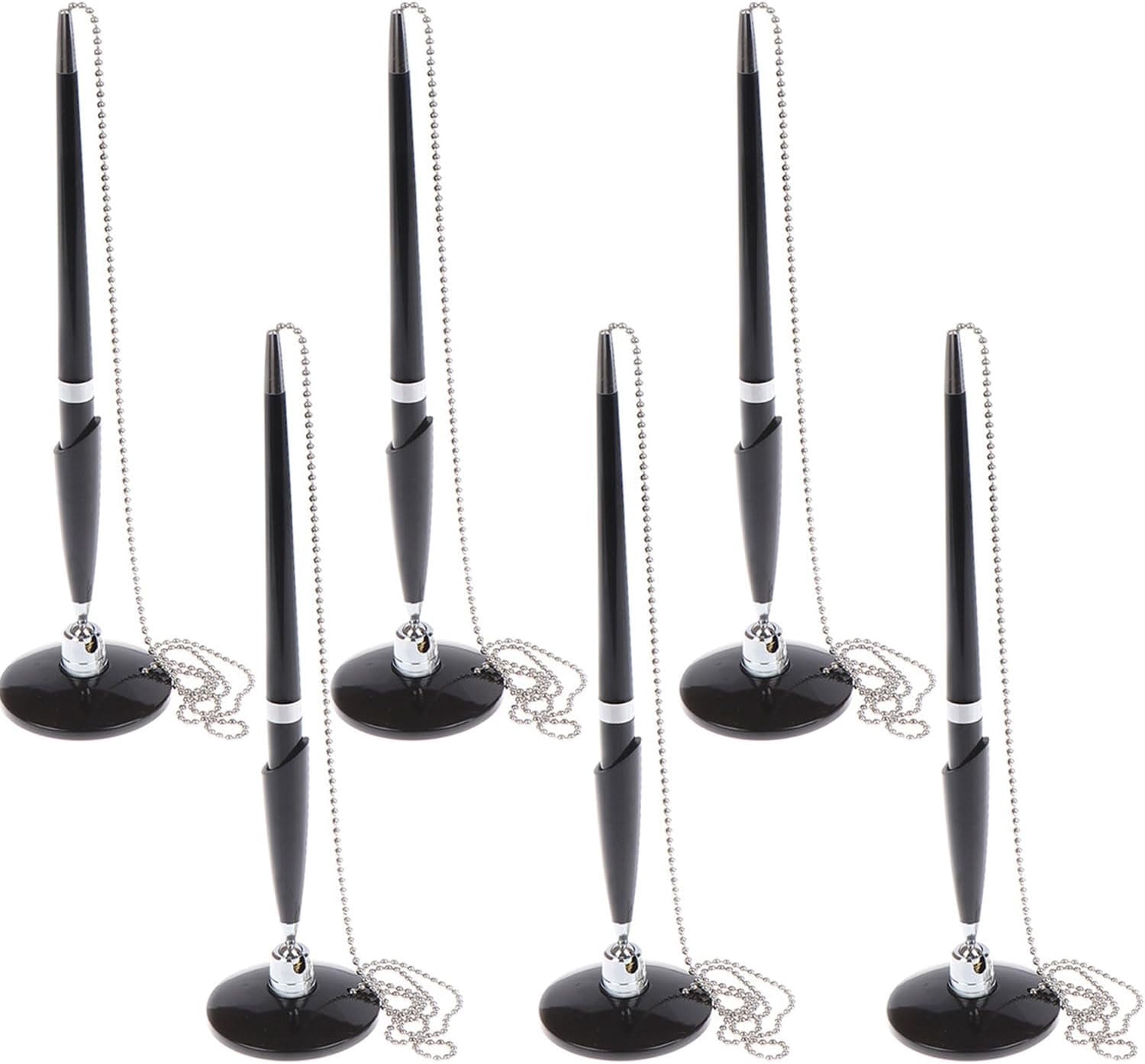 6pcs Desktop Pen with Ball Chain Safety Pen with Adhesive Pen Chain and ...