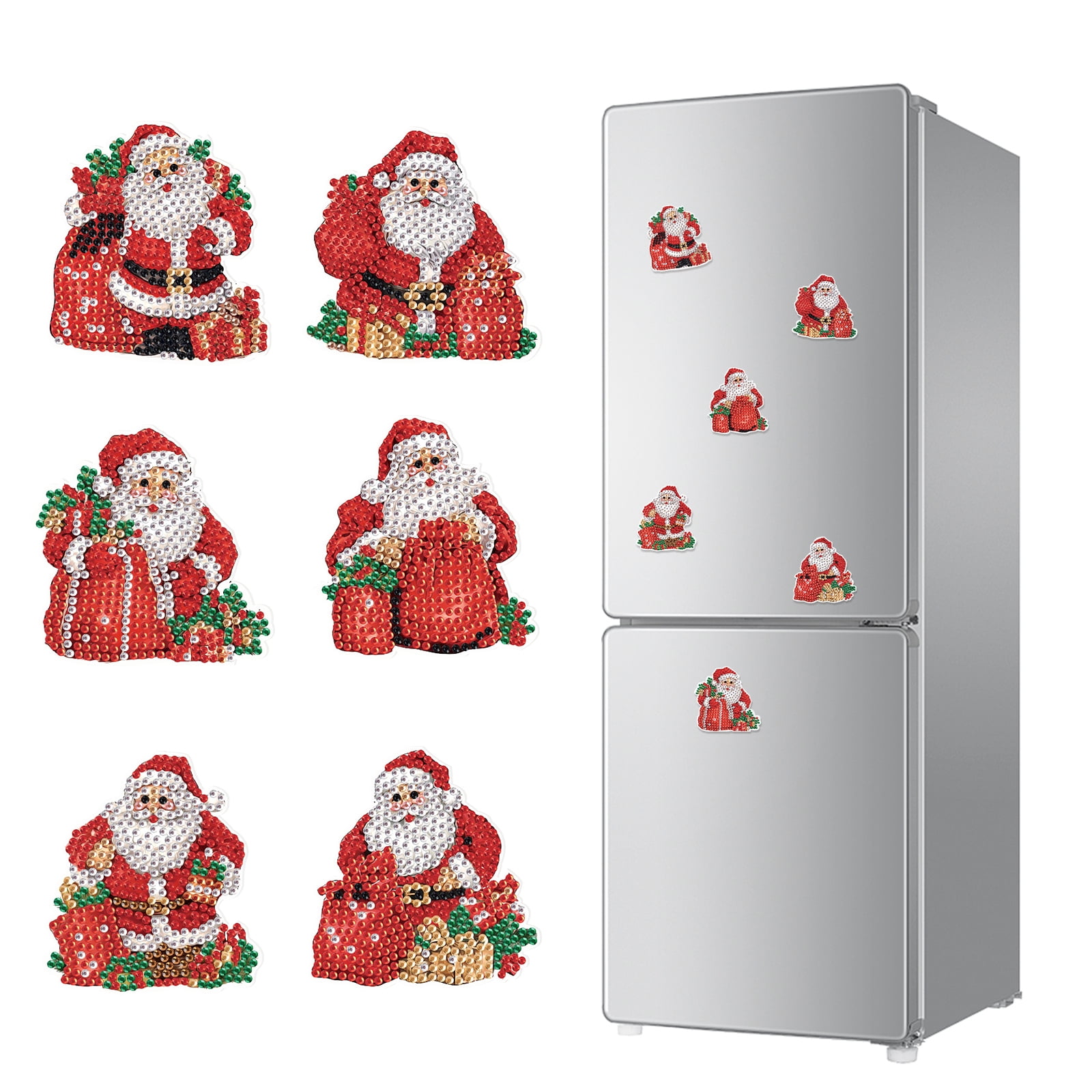 6pcs Diamond Painting Kit Fridge Magnets DIY Glitter Magnetic Stickers ...