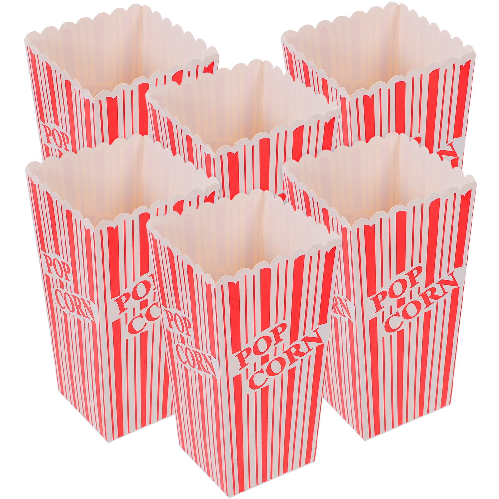 6pcs Disposable Popcorn Paper Cups Stripy Paper Popcorn Box French ...