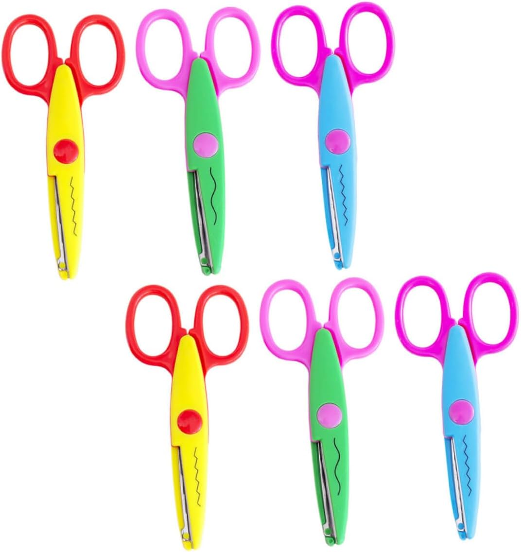6pcs Diy Paper Cutting Scissors Hand Decor Offices Scissors Craft ...