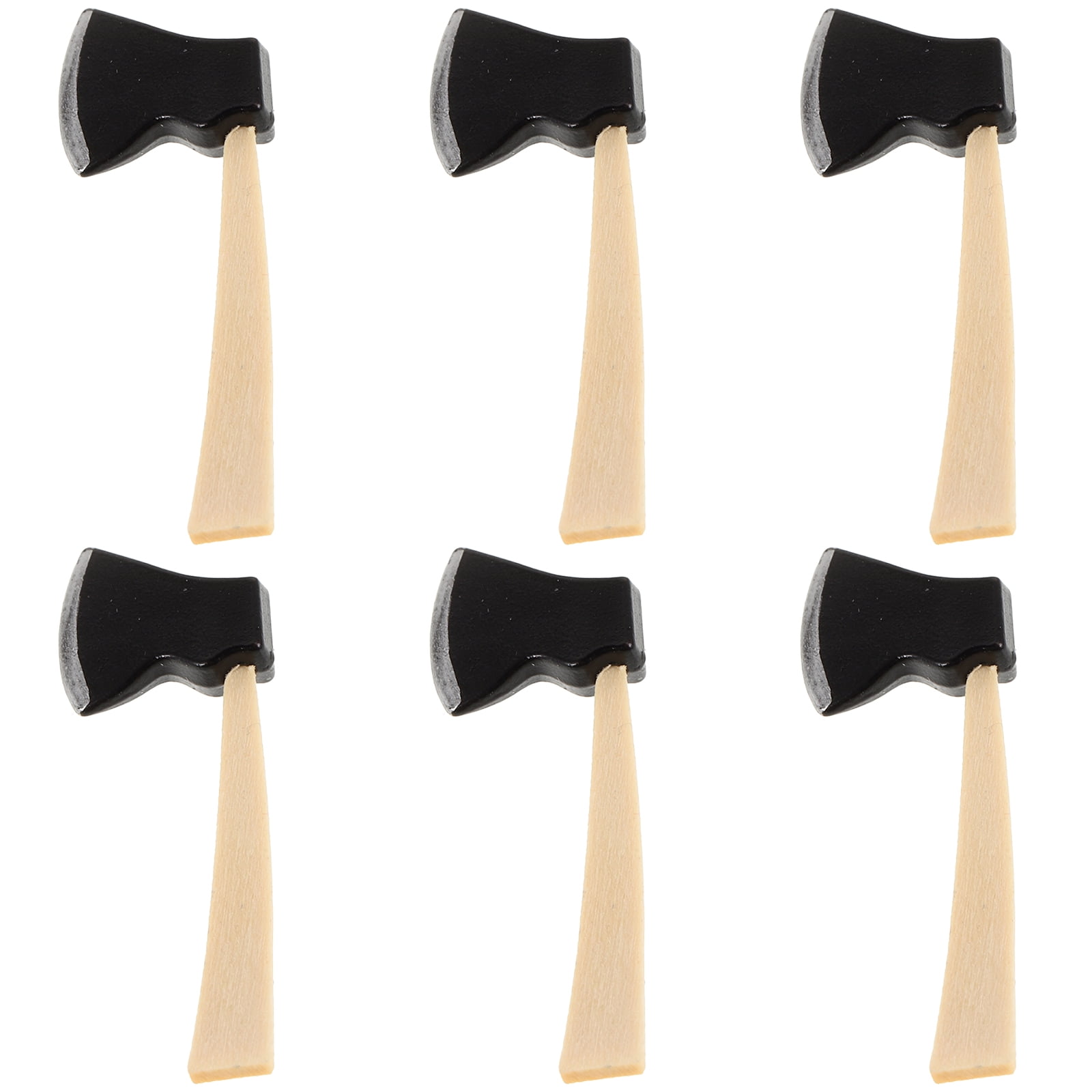 6pcs Dollhouse Accessories Miniature Axe Tiny Metal Hatchet With Wooden ...