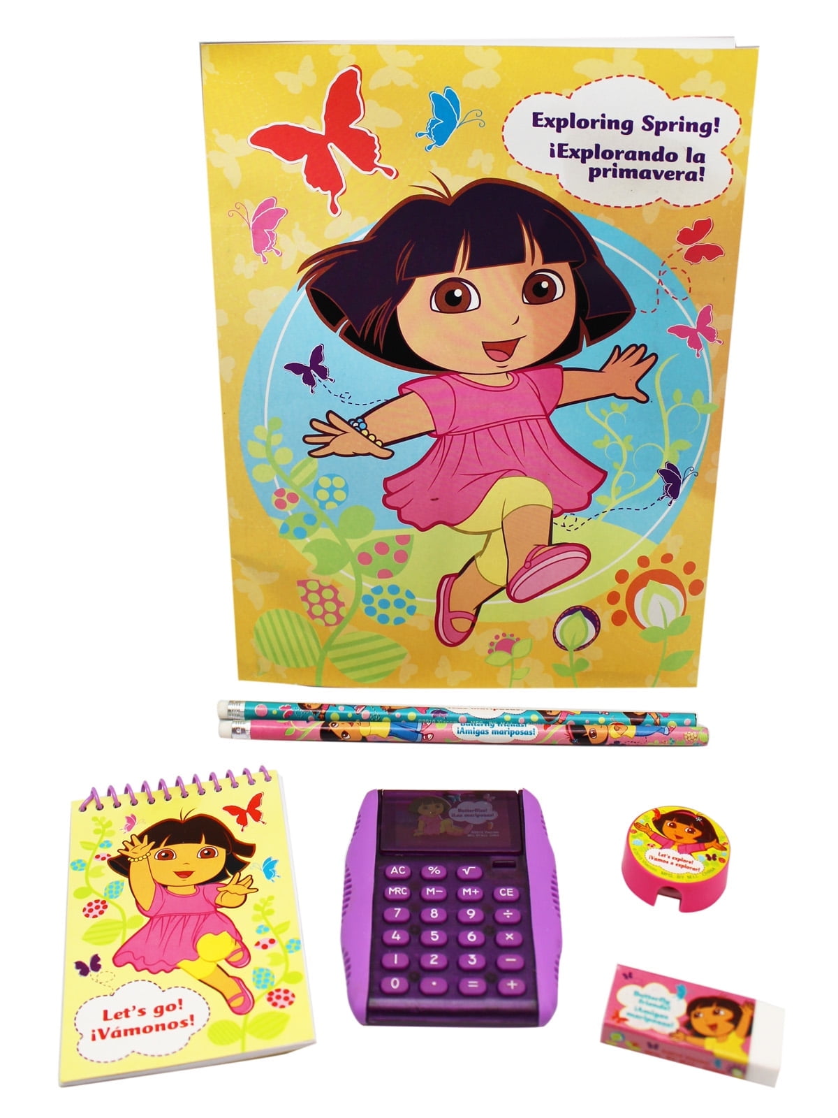 7pcs Dora the Explorer Exploring Notebook Calculator Pencil Set ...